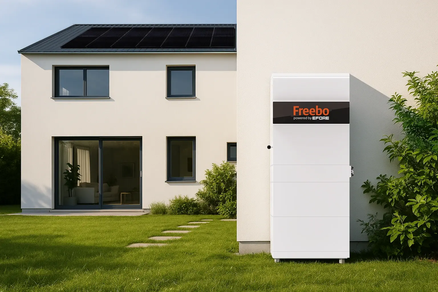 Solcellsbatteri med integrerad växelriktare & AI-styning - Freebo ONE